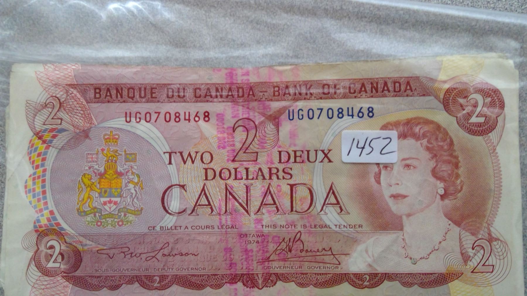 5 1974 $2 Bills in plastic Bag - Schmalz Auctions