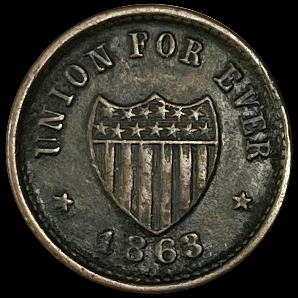 1863 Civil War Monitor Patriotic Token UNC