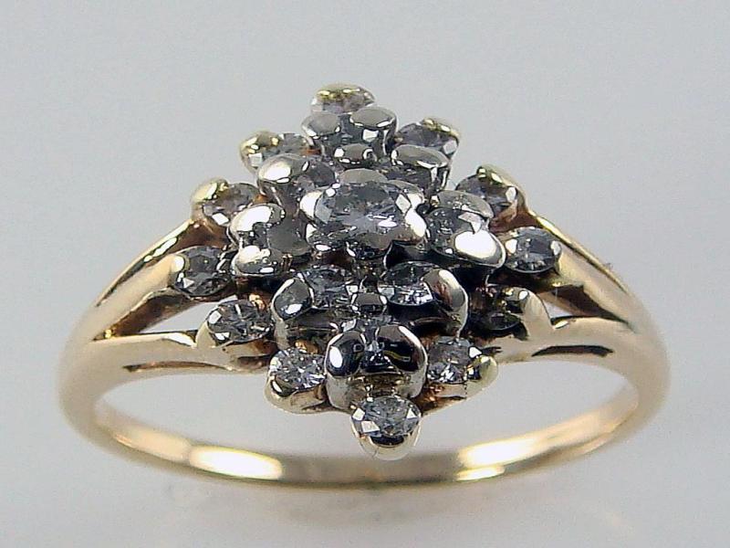 Waterfall Design Diamond cluster Ring