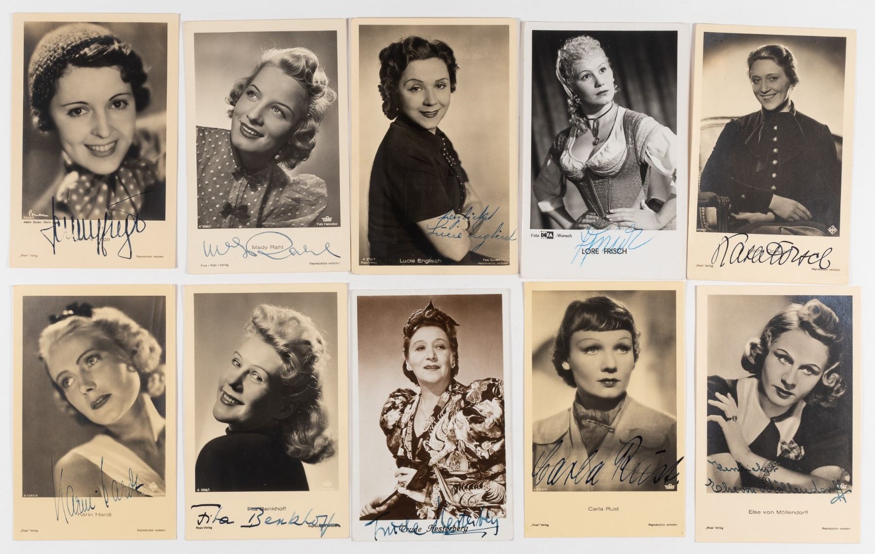 1930s GERMAN ACTRESSES SIGNED (10)