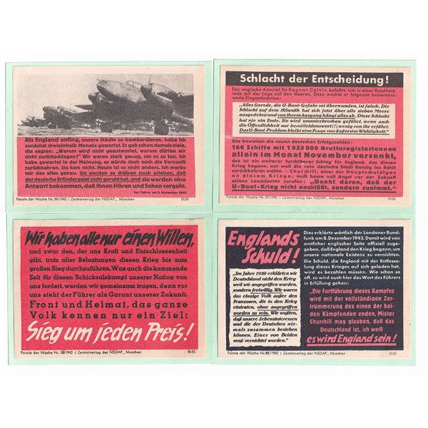 WWII NSDAP PAROLE DER WOCHE PROPAGANDA CARDS (4)