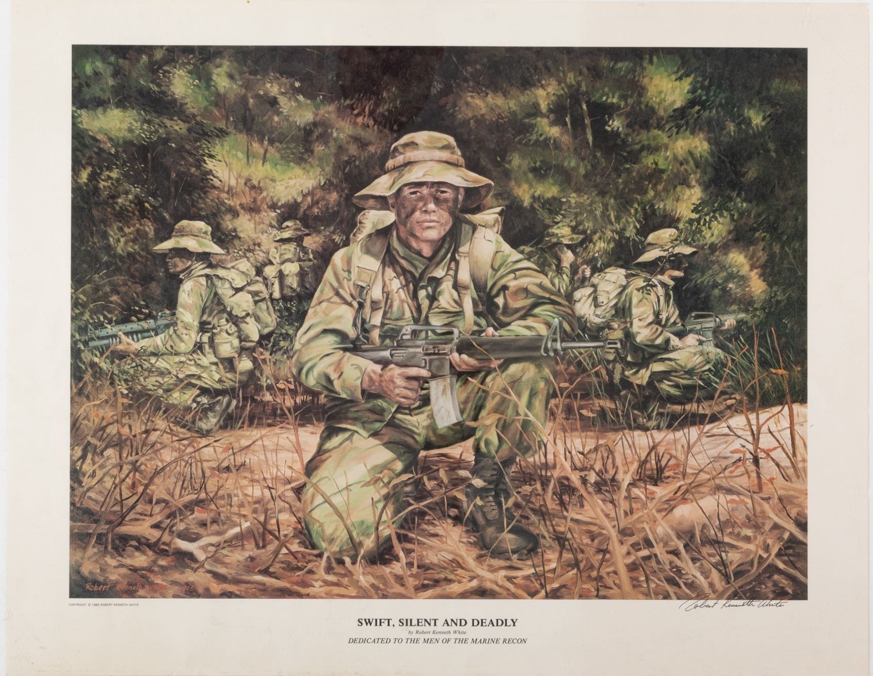 USMC VIETNAM LITHOGRAPHS ROBERT KENNETH WHITE
