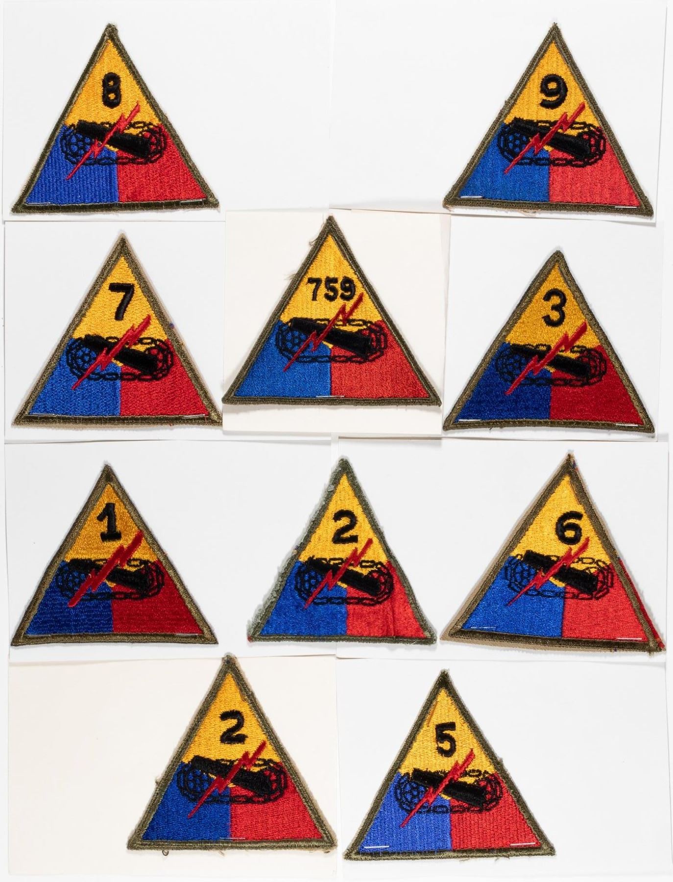 ARMORED DIVISION PATCHES (10)