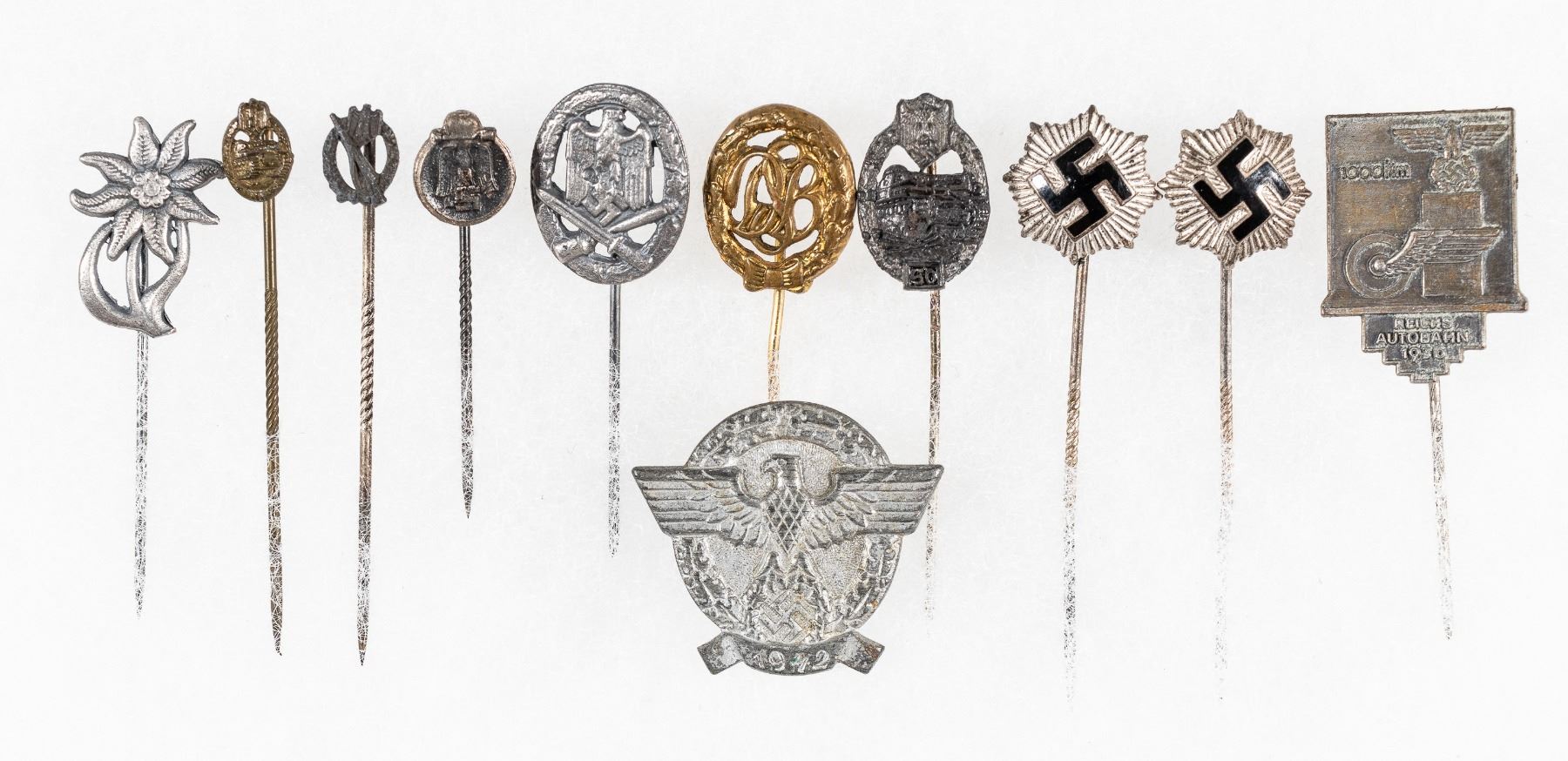 11 GERMAN THIRD REICH STICK PINS