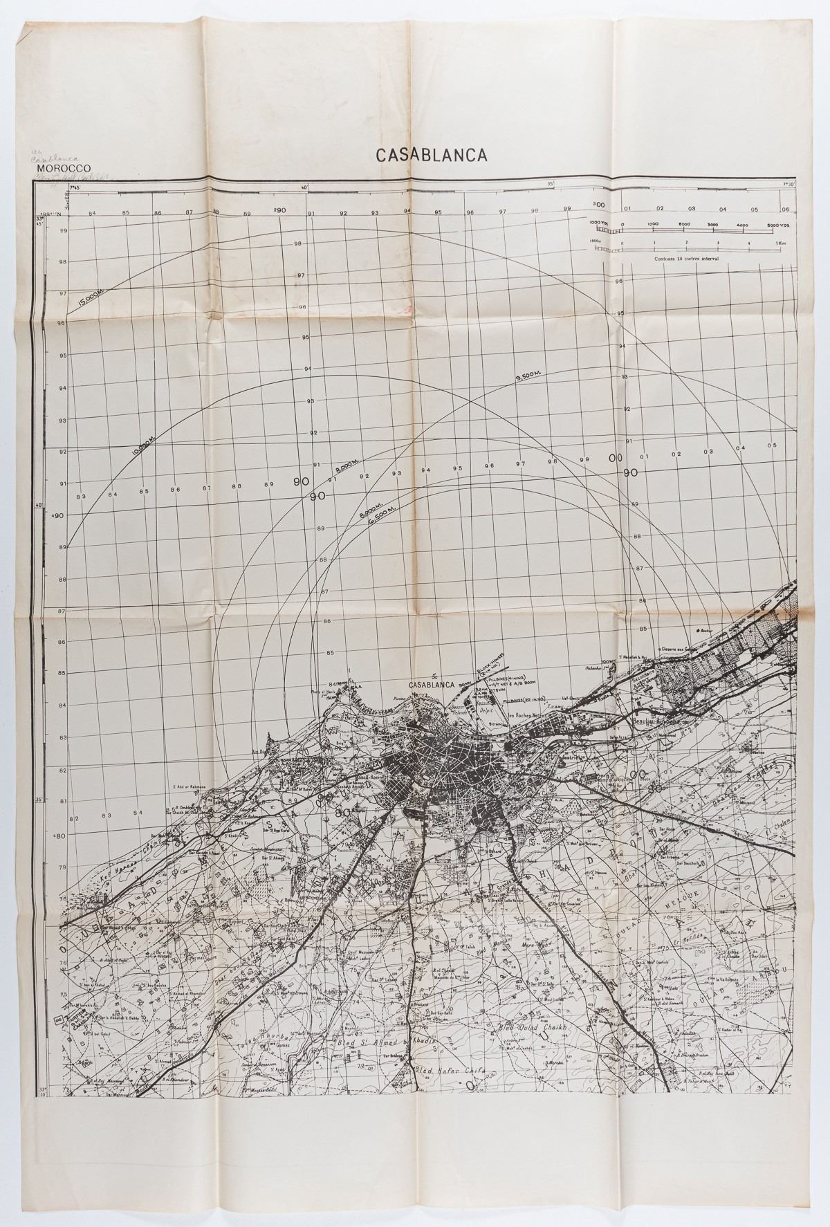 WWII MAP OF CASABLANCA