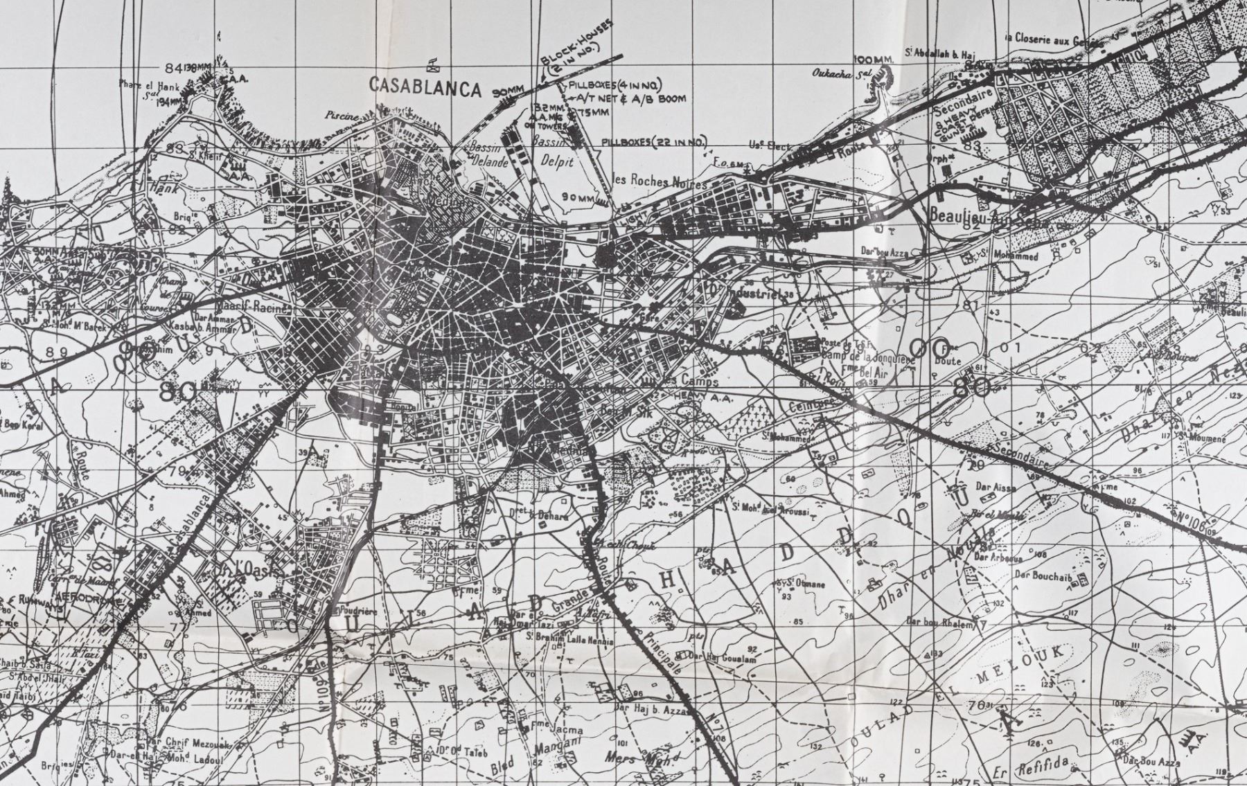 WWII MAP OF CASABLANCA