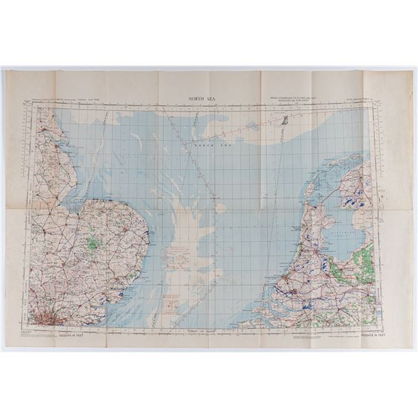 1944 RAF MAP OF NORTH SEA