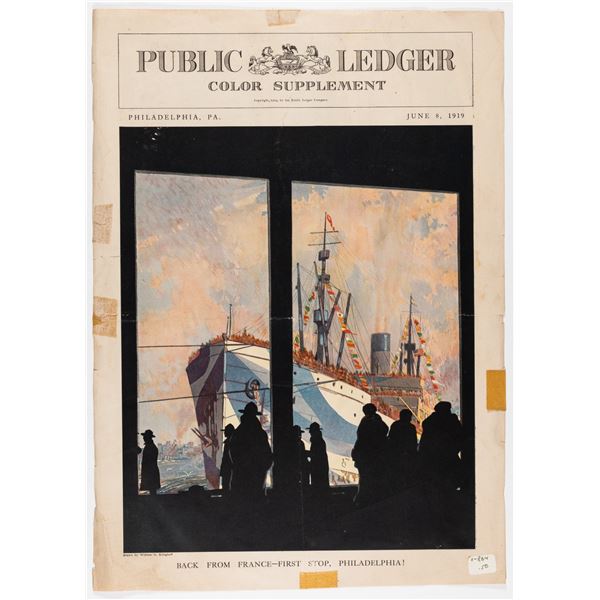 WWI PUBLIC LEDGER COLOR SUPPLEMENT POSTER