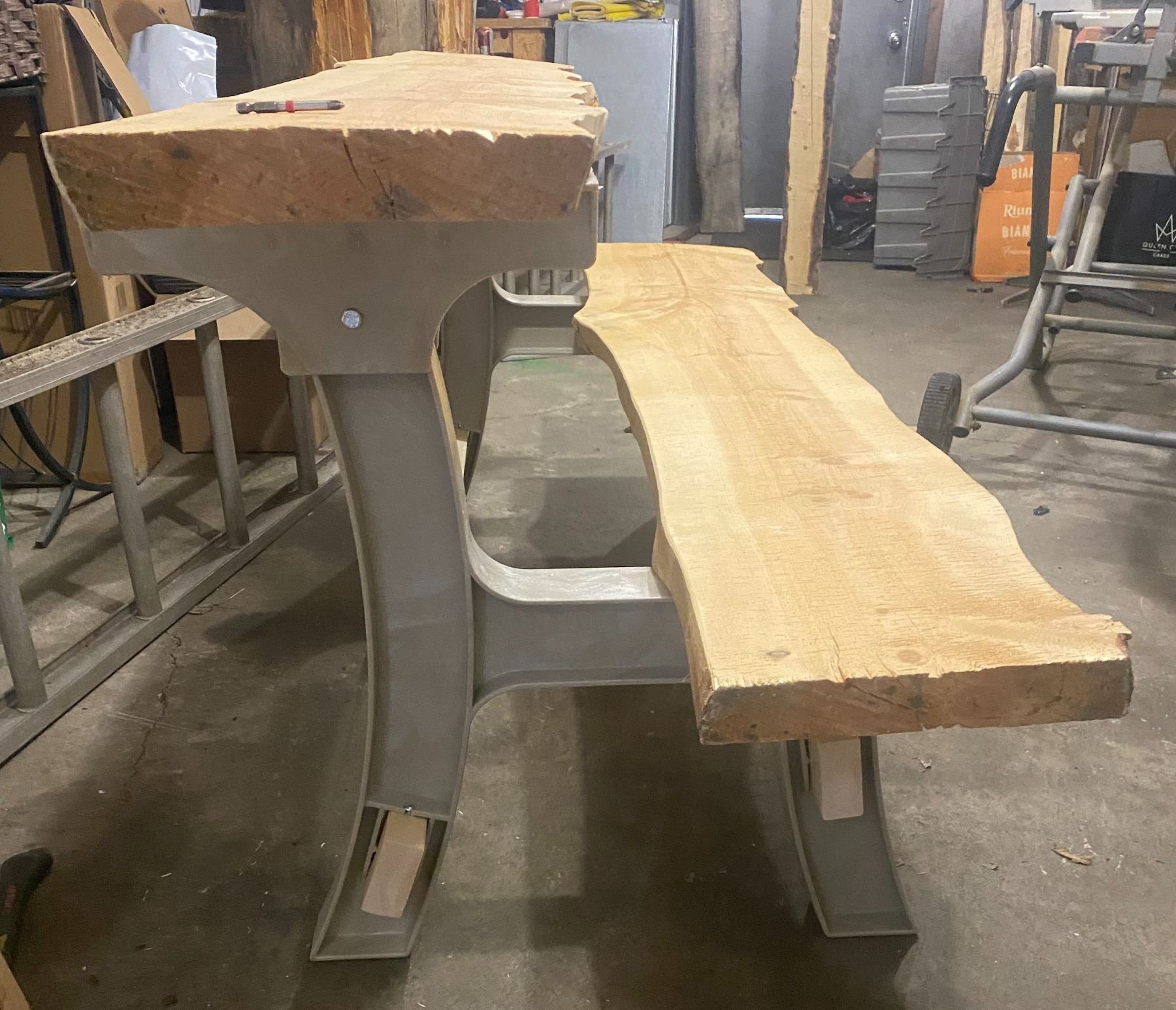 NEW- BENCH TO TABLE CONVERT WITH LIVE EDGE PINE