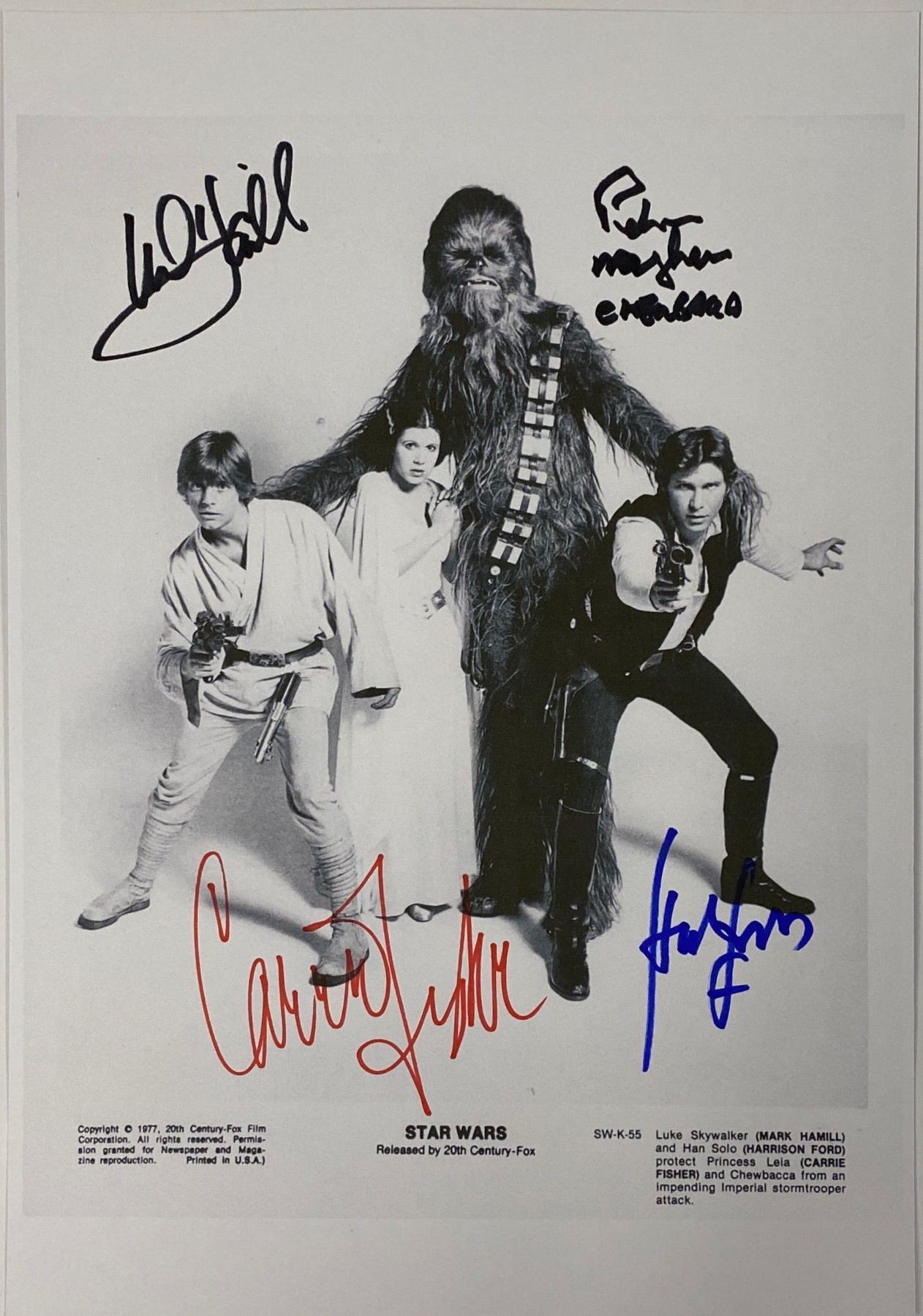 Autograph Signed Star Wars Press Kit Photo