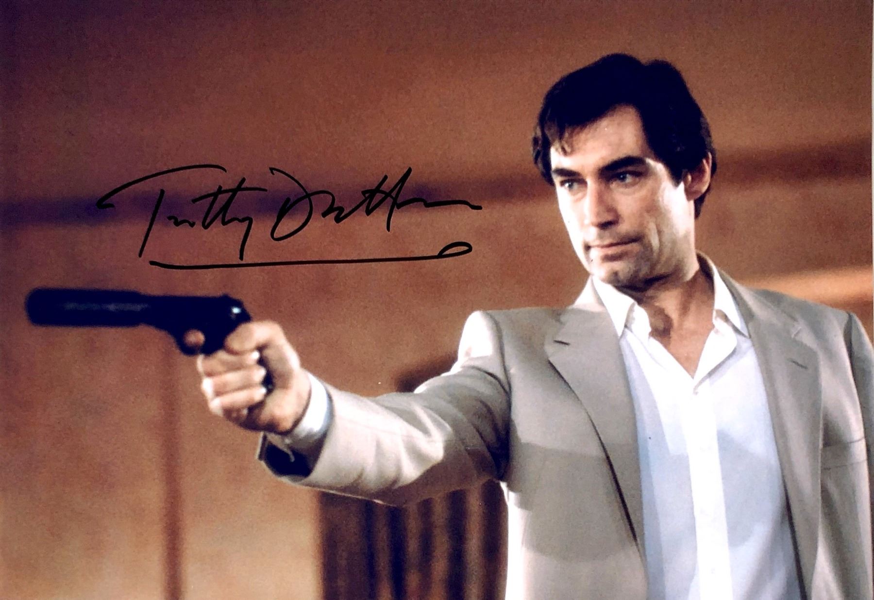 Timothy Dalton Autograph Signed James Bond 007 Photo