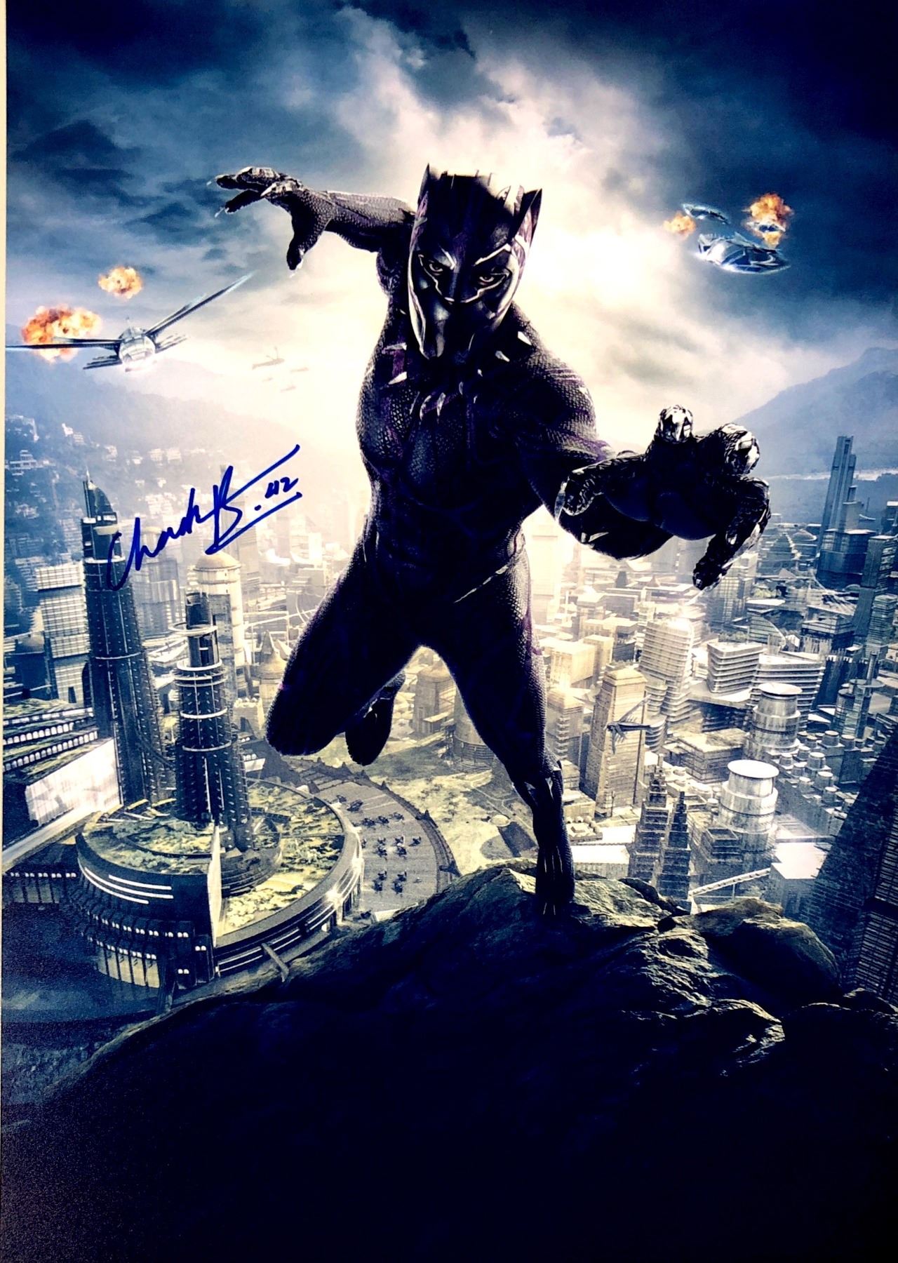 Chadwick Boseman Autograph Signed Black Panther Photo