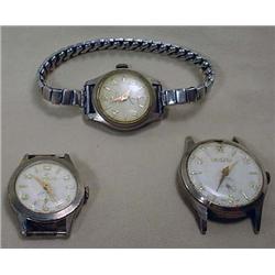 LOT OF 3 VINTAGE WATCHES MANSON SWISS MOVEMENT MEN