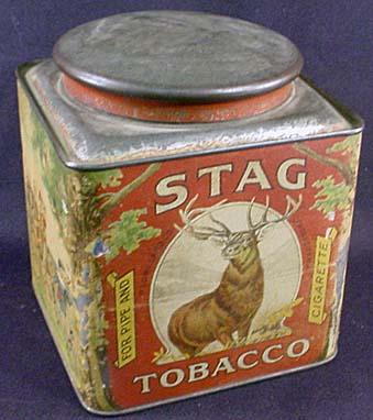 VINTAGE STAG TOBACCO TIN - BEAUTIFUL GRAPHICS