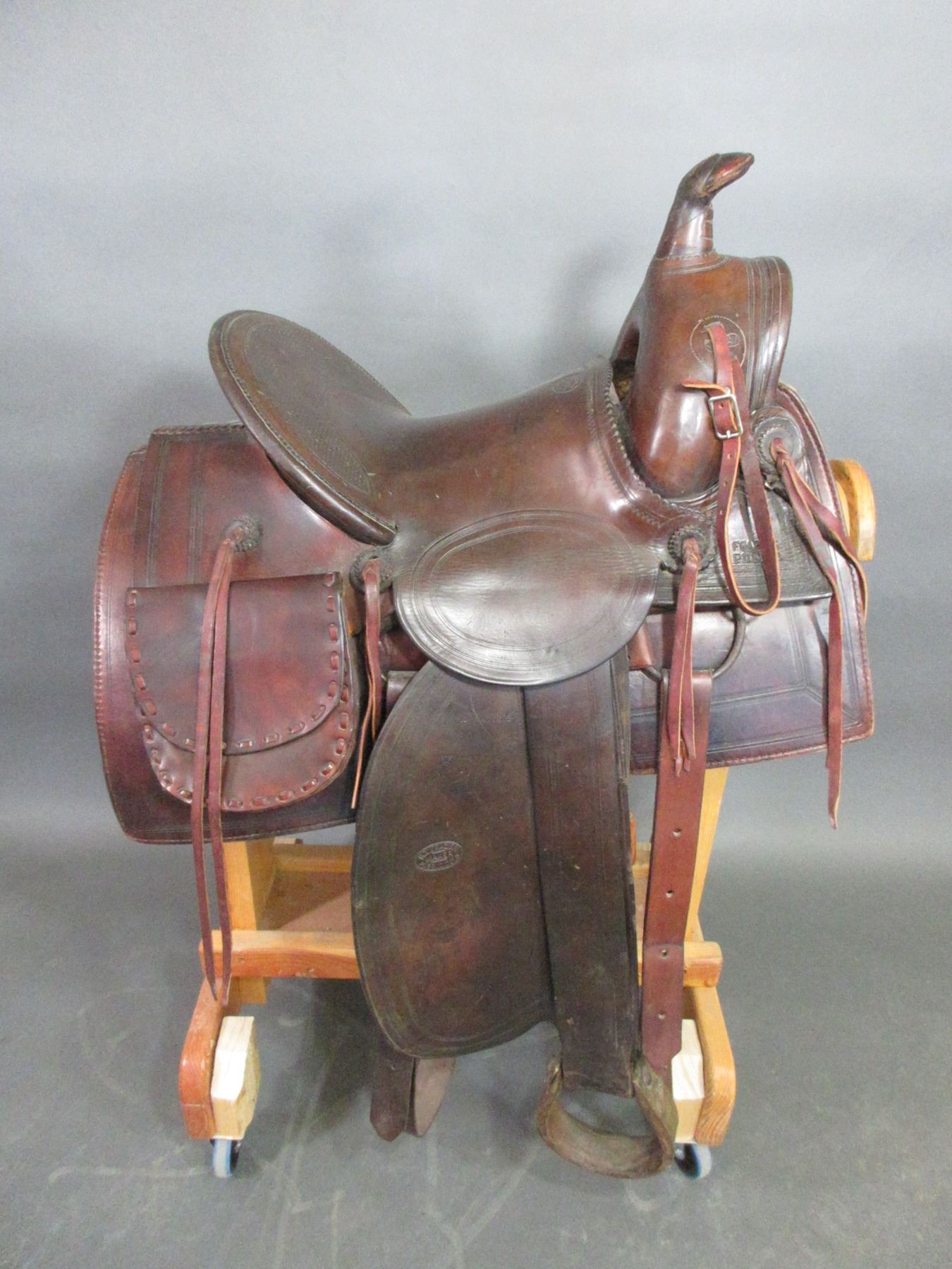 Maker RT Fraizer Pueblo Colo Square Skirt Saddle- 15.5" Seat- Tooled ...