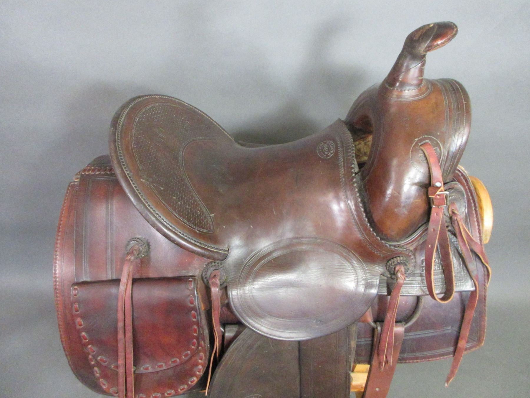 Maker RT Fraizer Pueblo Colo Square Skirt Saddle- 15.5" Seat- Tooled ...