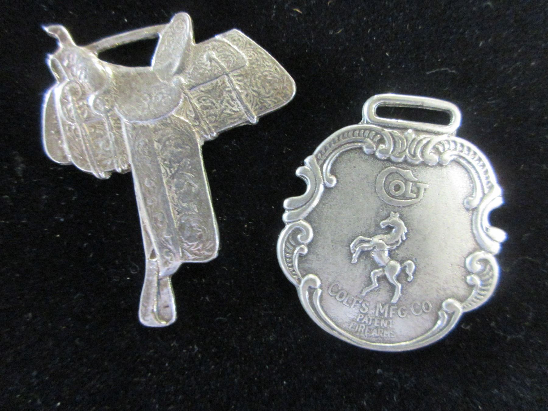 Miles City Saddlery Watch Fob- Probably Sterling- Colt Watch Fob Marked ...