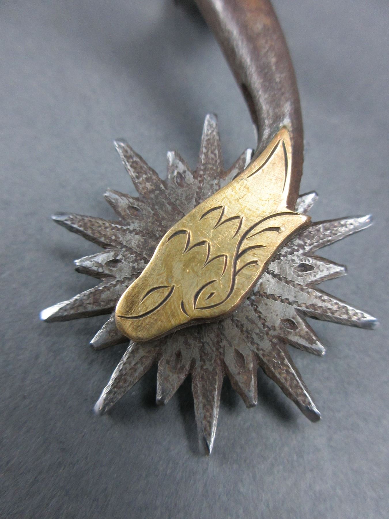 Marked JF (Jack Ferguson) Double Mounted Silver and Brass Overlaid ...