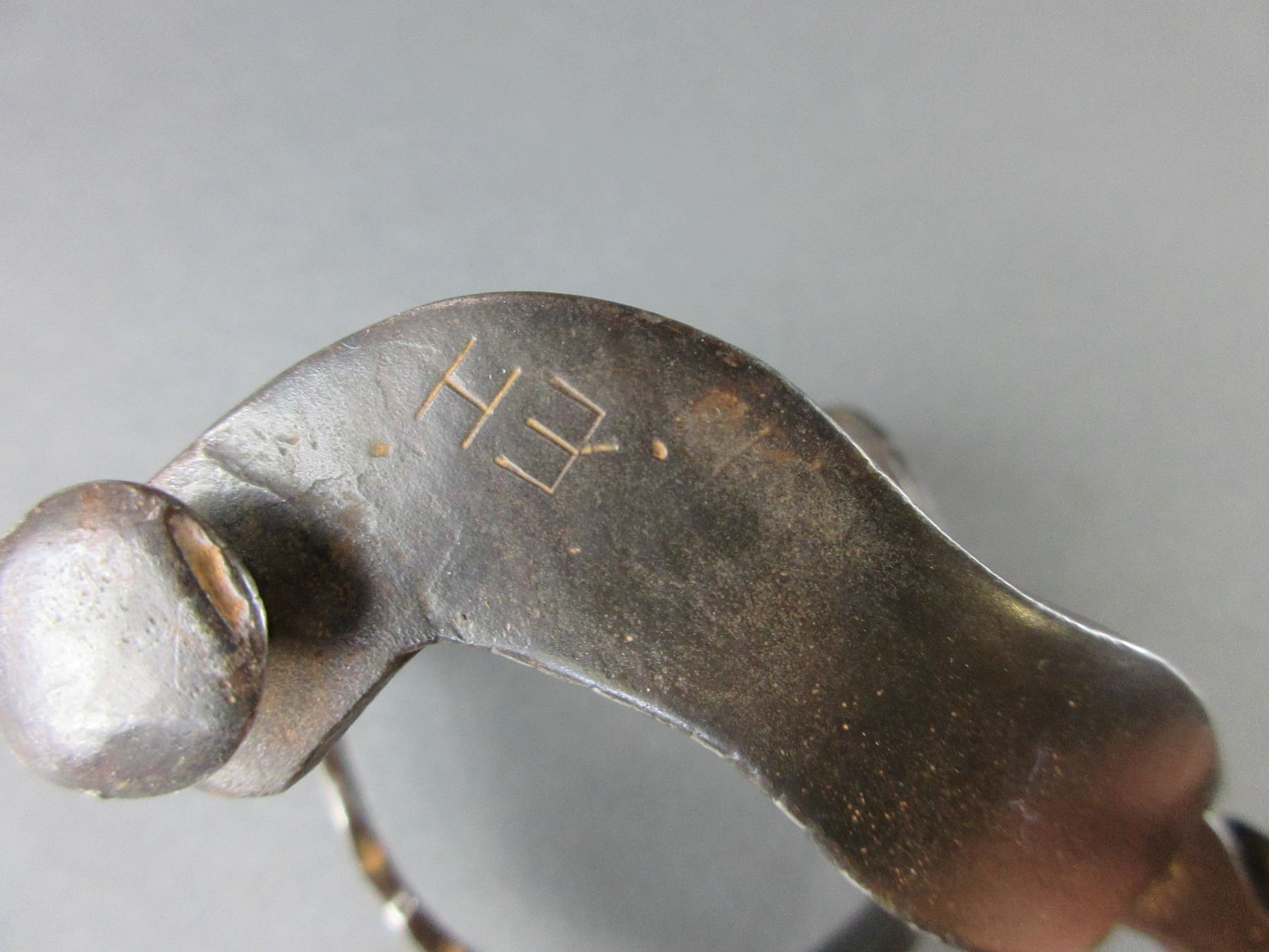 Marked EH (Eddie Hulbert) Silver Inlaid Spurs- .75" Bands- 2.75" Shanks ...