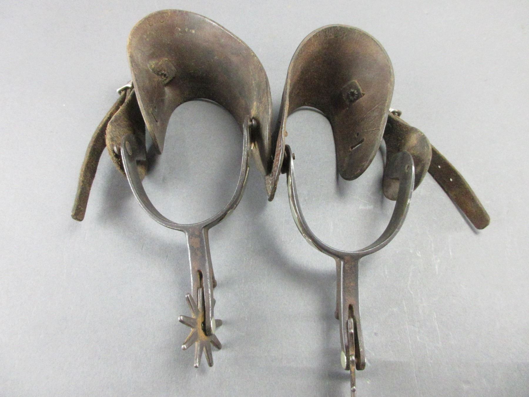 Double Mounted Kelly Bros Silver Overlaid Card Suit Spurs- .75" Bands ...