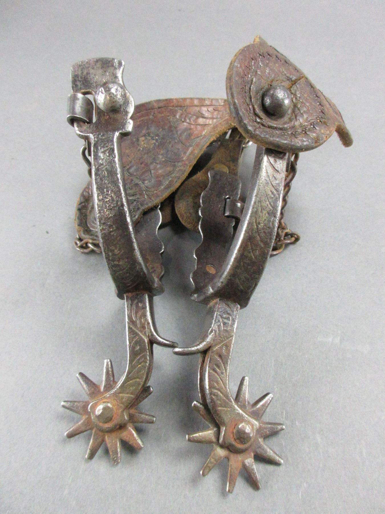 Unmarked Main And Winchester Silver Inlaid Spurs- Late 1800's- .75 ...