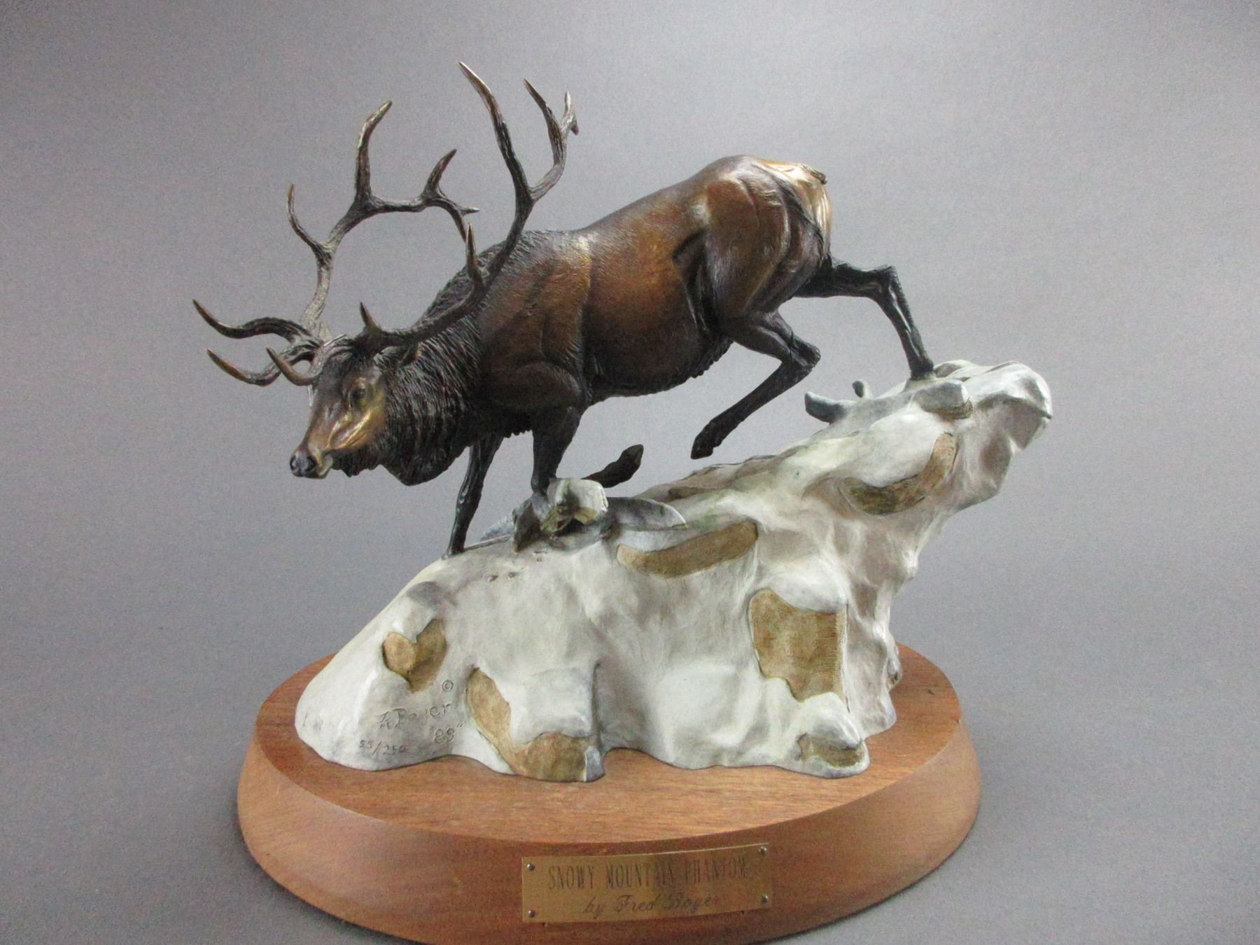 Marked Fred Boyer 89 Bronze- "Snowy Mountain Phantom"- 35/250- 13"H ...
