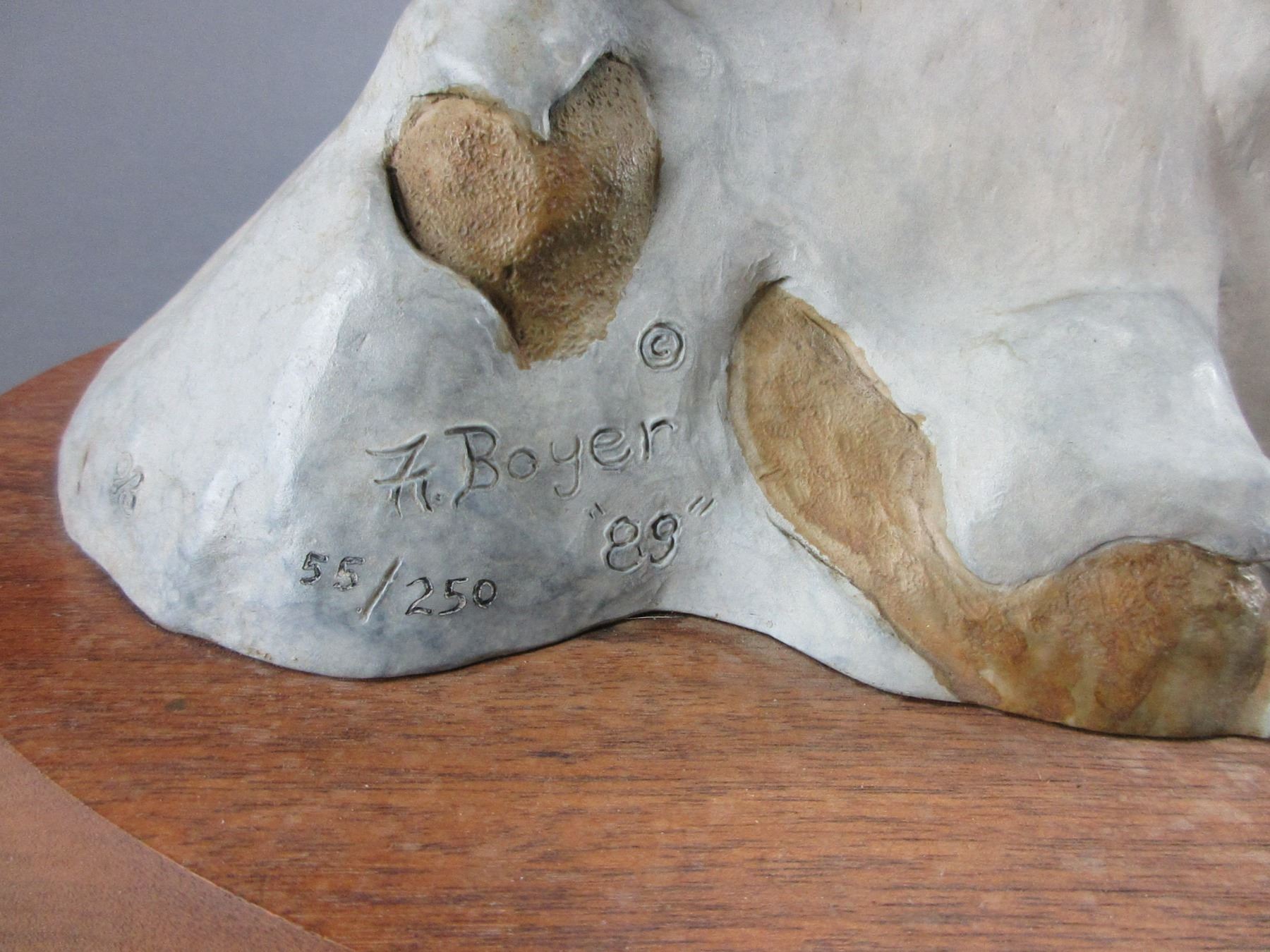 Marked Fred Boyer 89 Bronze- "Snowy Mountain Phantom"- 35/250- 13"H- Base 15" X 10"