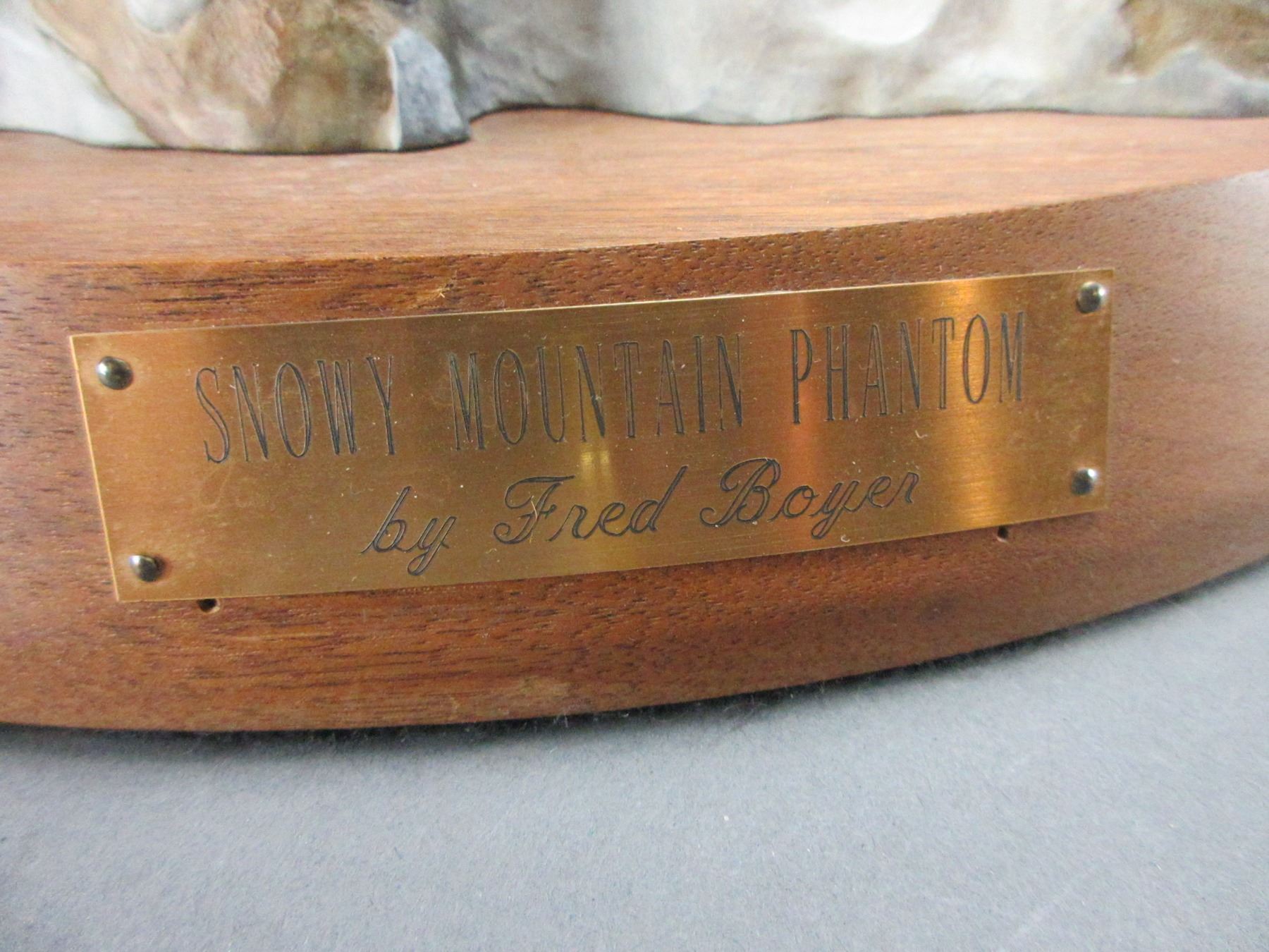 Marked Fred Boyer 89 Bronze- "Snowy Mountain Phantom"- 35/250- 13"H- Base 15" X 10"