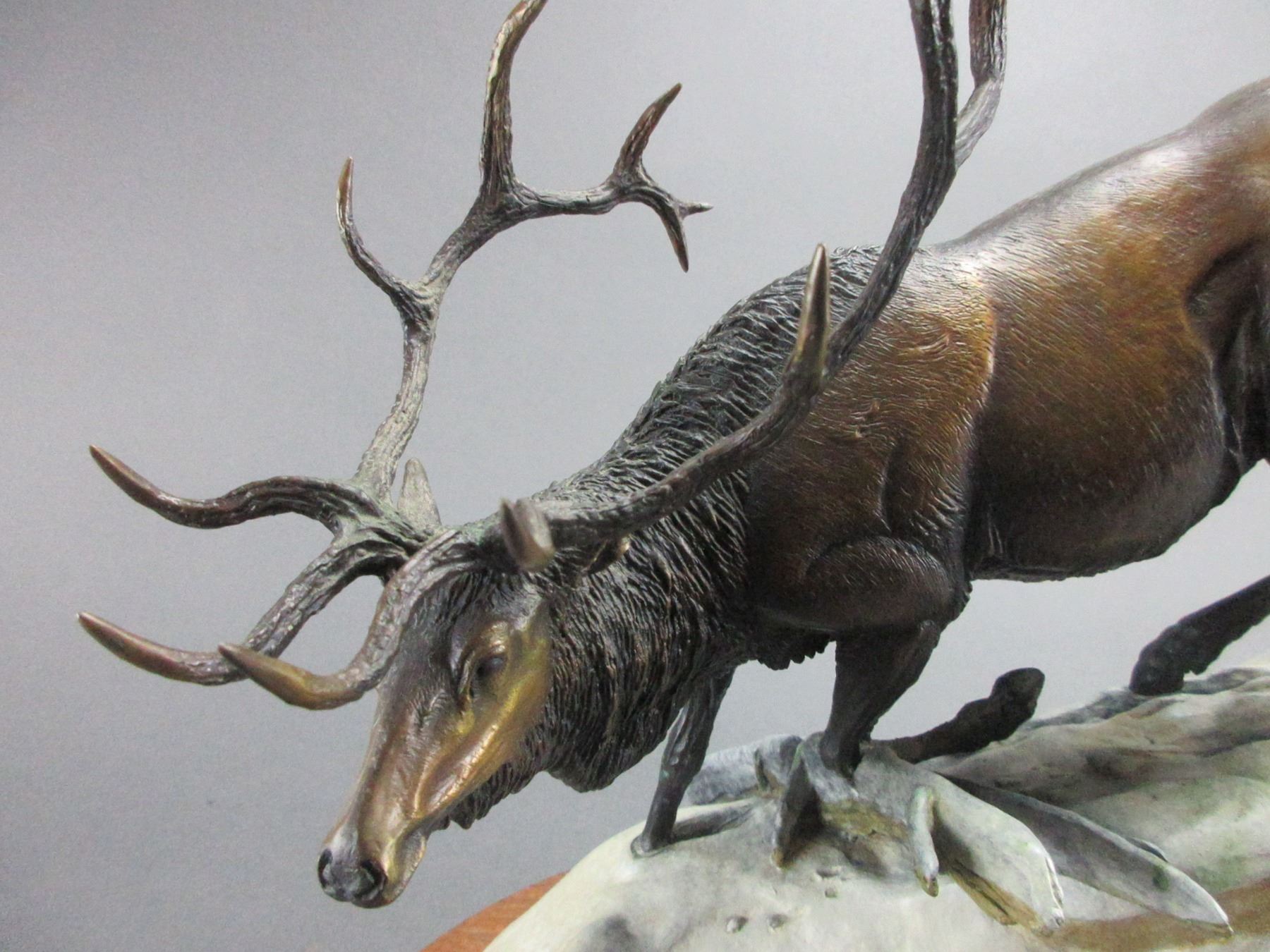 Marked Fred Boyer 89 Bronze- "Snowy Mountain Phantom"- 35/250- 13"H ...
