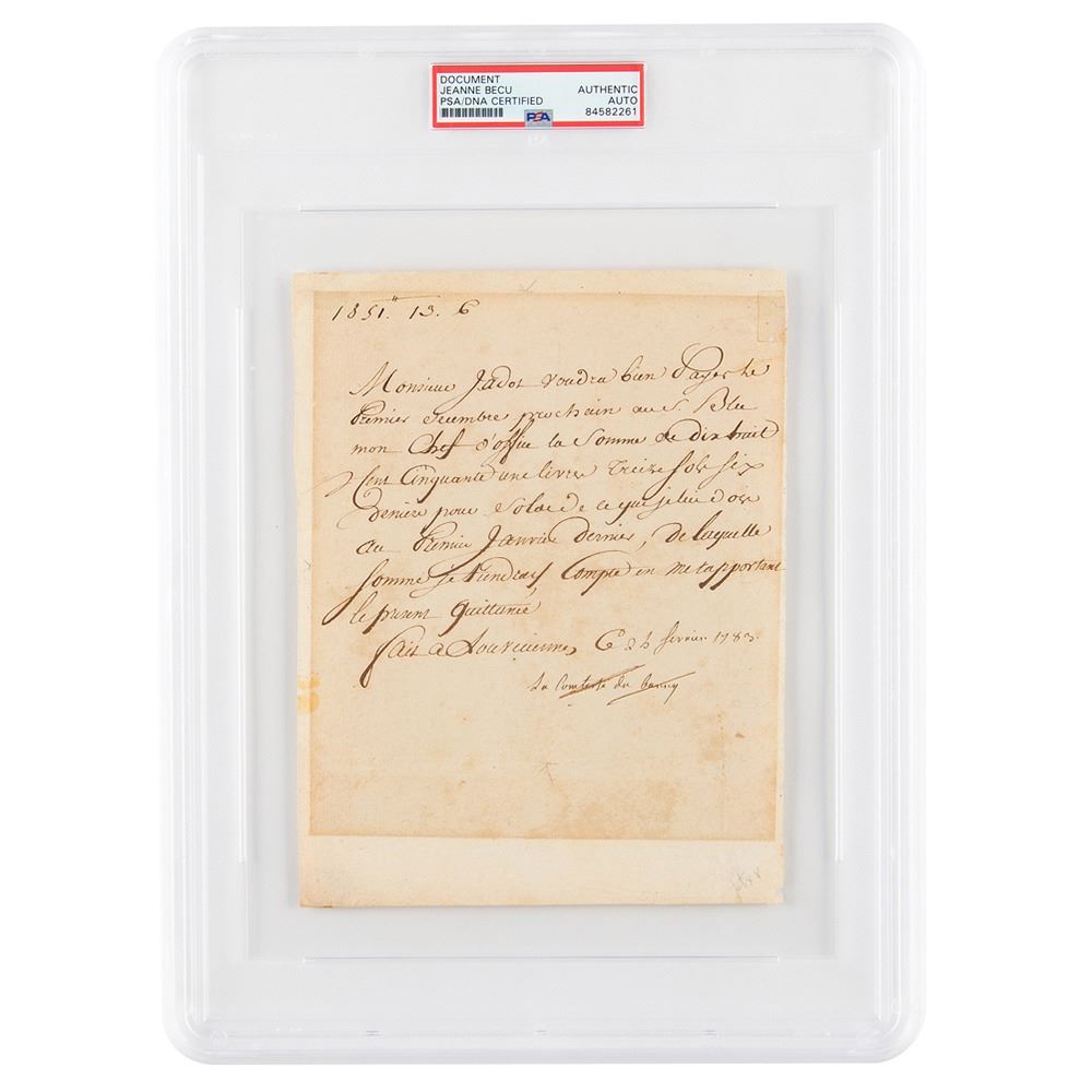 King Louis XV: Madame du Barry Letter Signed