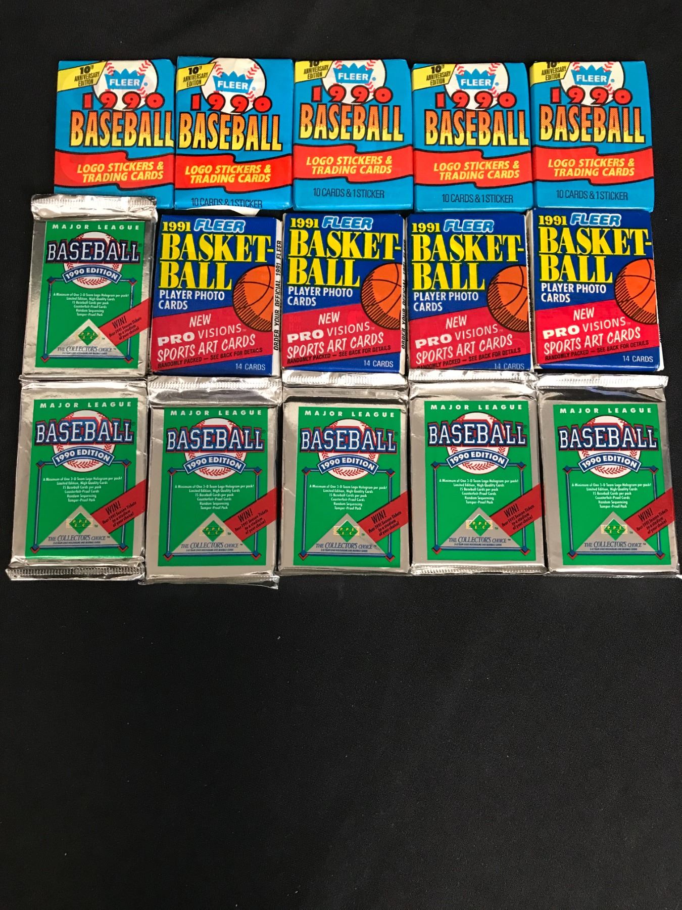 Assorted Unopened Wax Pack Trading Card Lot