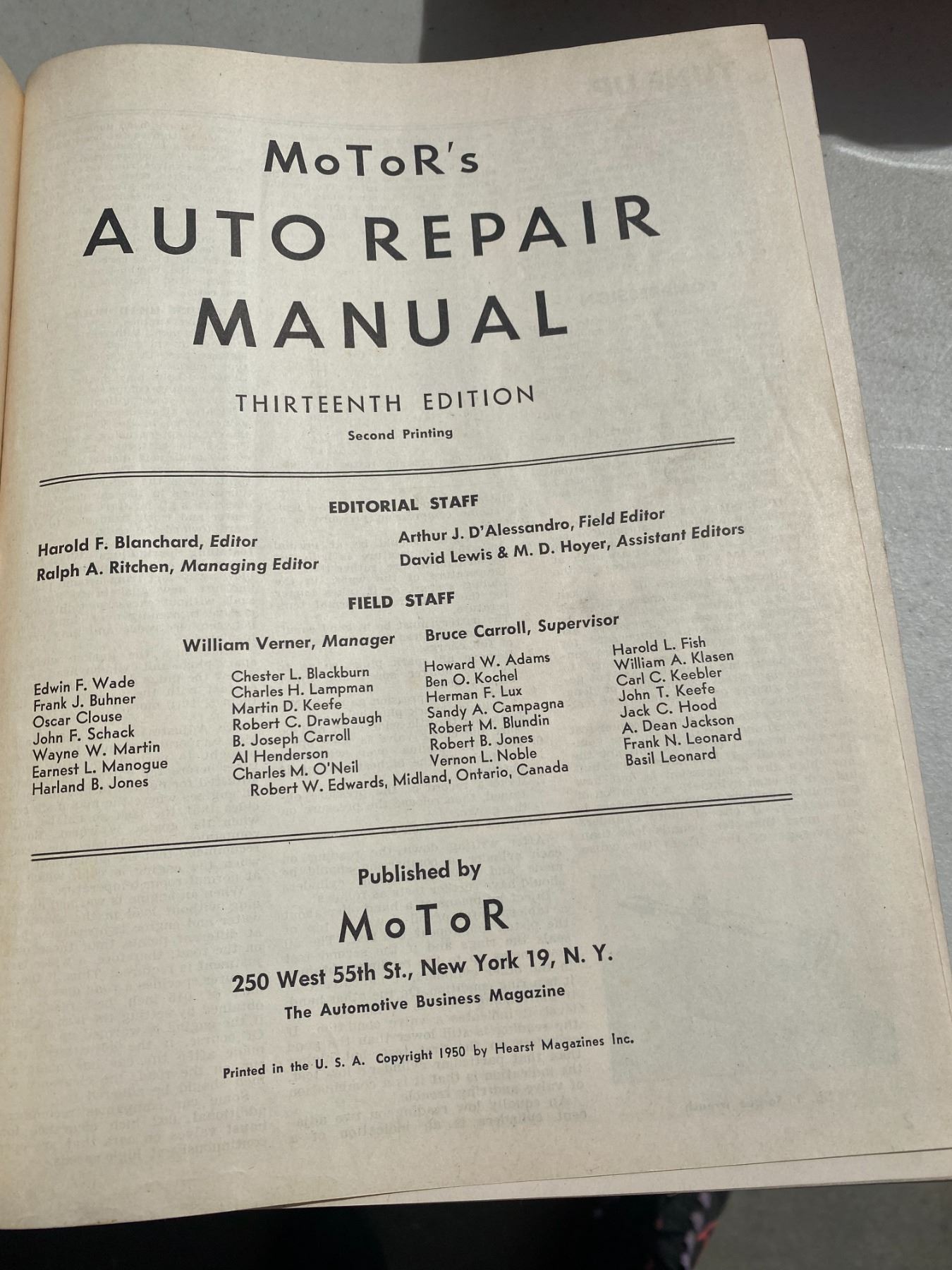 Motor's factory shop manuals