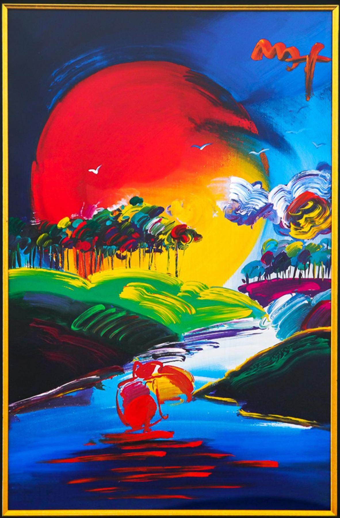 Peter Max- Original Mixed Media "Without Borders"