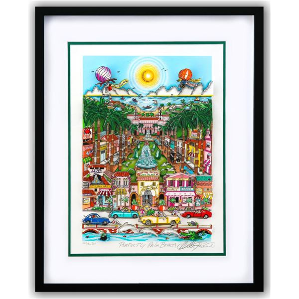 Charles Fazzino- 3D Construction Silkscreen Serigraph "Perfectly Palm ...