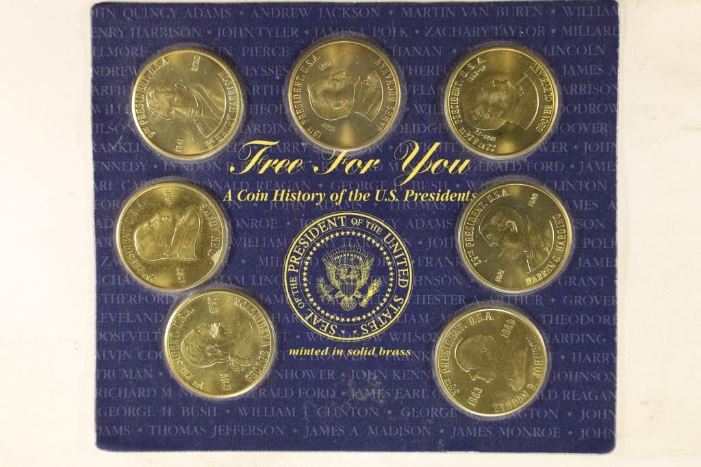 A COIN HISTORY OF THE U.S. PRESIDENTS CONTAINS: