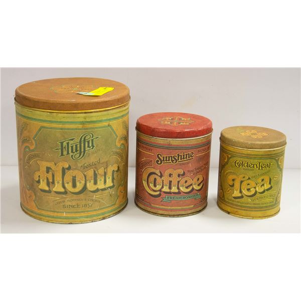 Vintage 3 Pc Canister Set