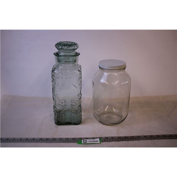2 Large Glass Jars Bodnarus Auctioneering