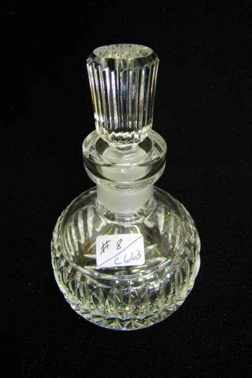 Clear Round Perfume Bottle w/Glass Applicator 5"