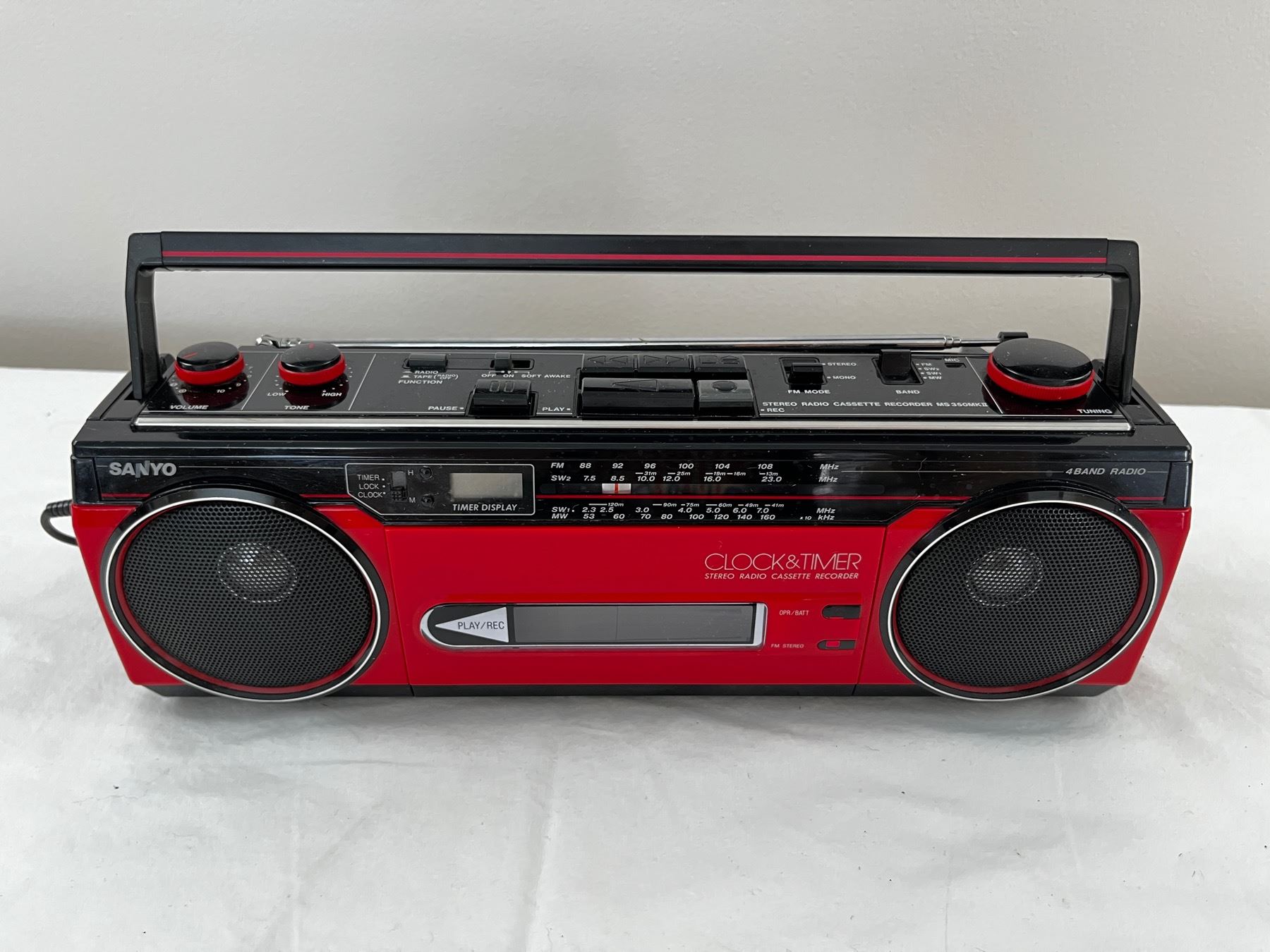 Sanyo Clock and Timer Stereo Radio Cassette Recorder