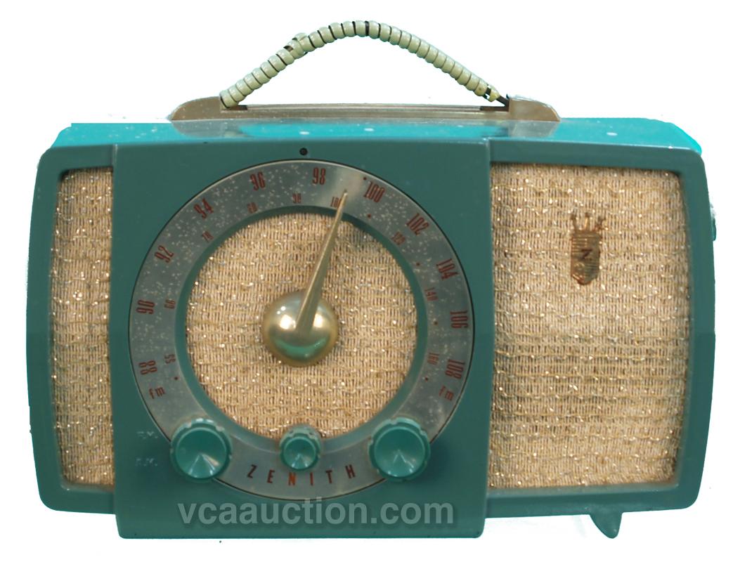 C. 1960's Zenith Countertop Radio, All Original, Green,