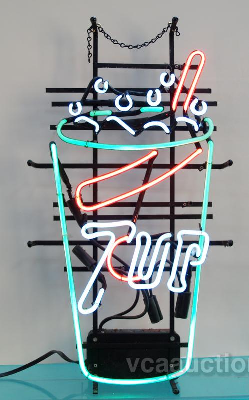 7Up Soda Neon Sign, Shape Of Cup Of 7Up w/ Straw, Works