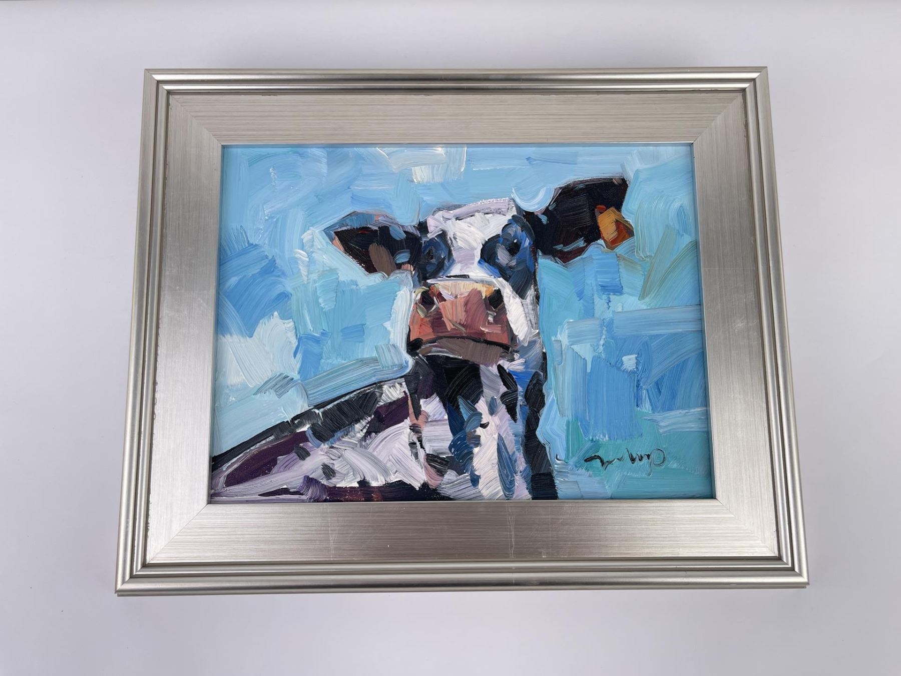 Jose Trujillo Dairy Cow Oil on Canvas Painting
