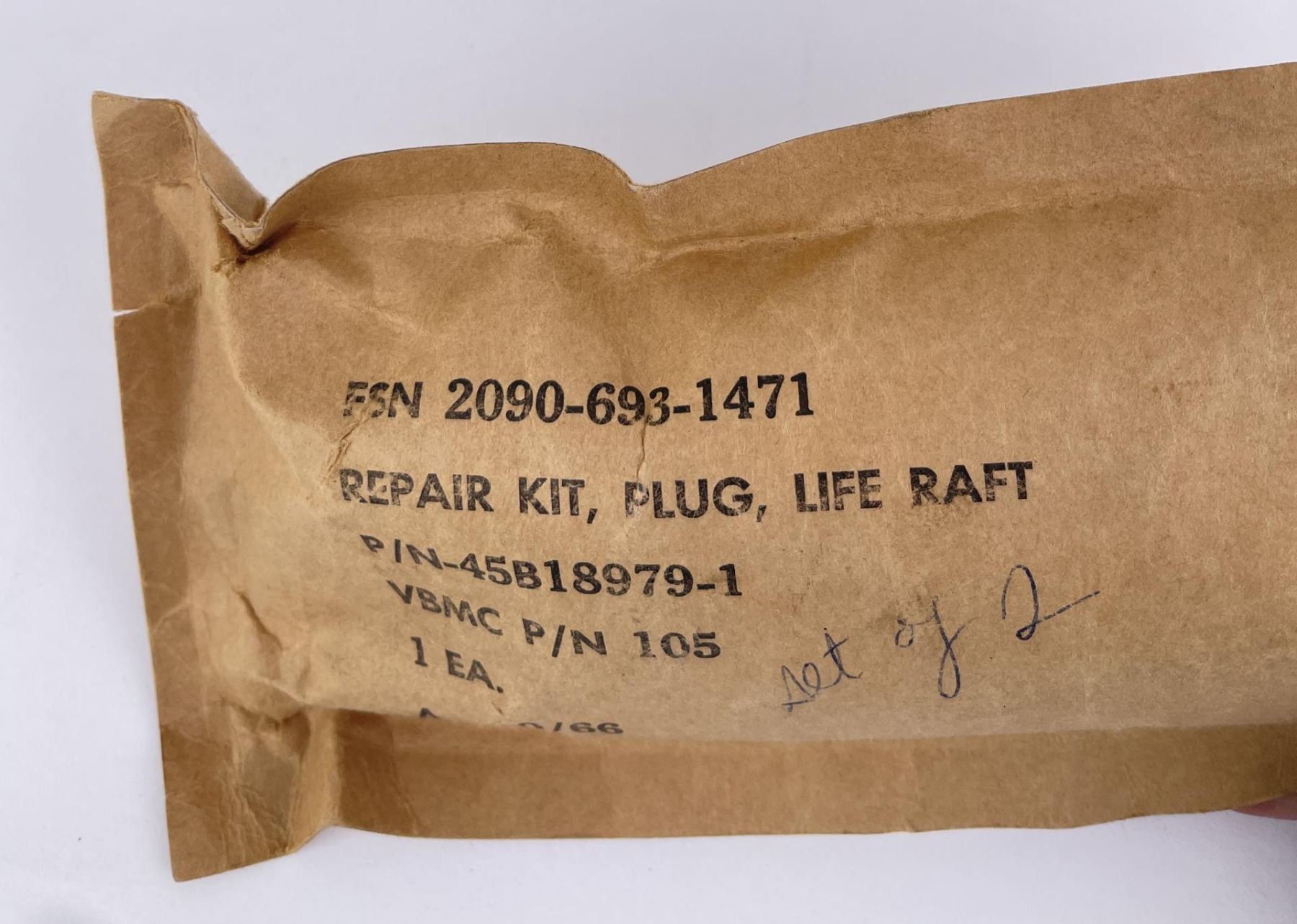 Vietnam War Life Raft Repair Kit Plugs