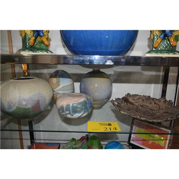 Collection Of Ceramic Vases And Plate 5 Pcs Mcclain Auctions Hawaii