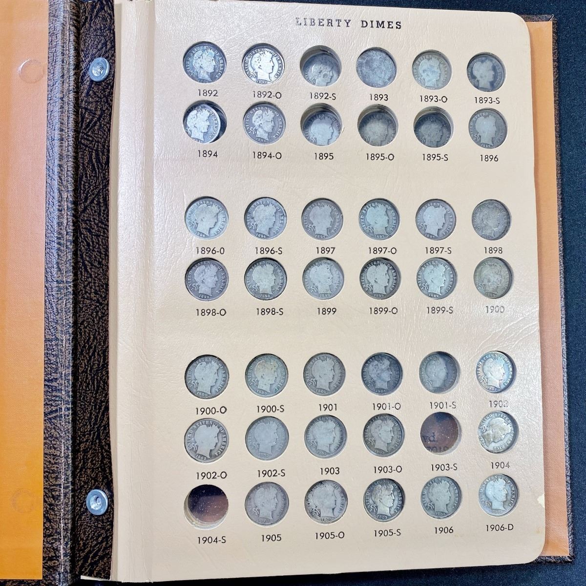 1892-1916 Barber Head type Dimes 65 Coins