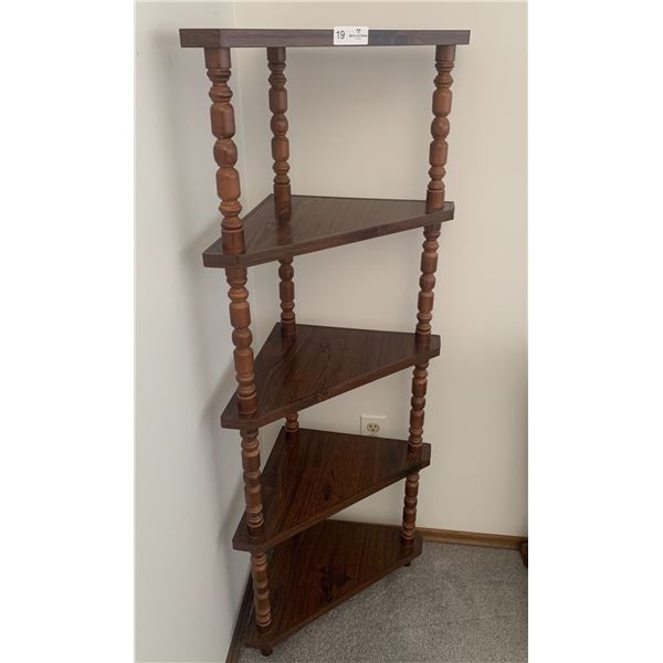 5 Tier Wooden Corner Shelf Unit Beck Auctions Inc