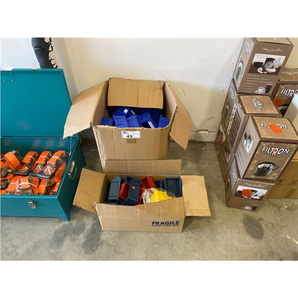 2 Boxes Of Assorted Plastic Parts Bins Able Auctions