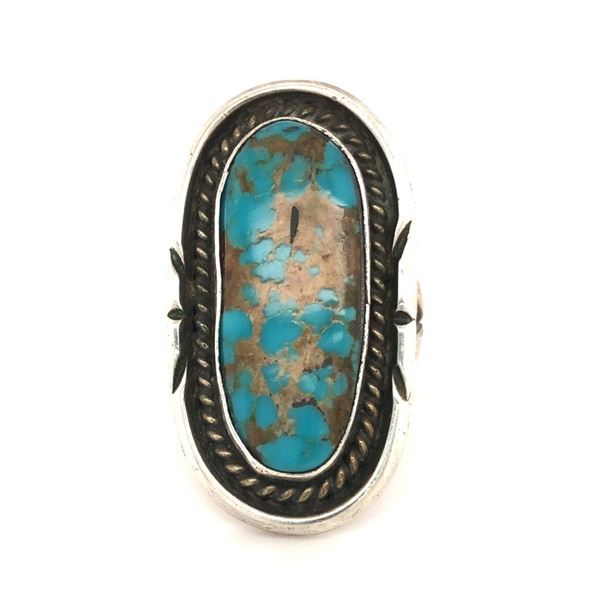 Navajo Rare Spider Turquoise Ring Handmade