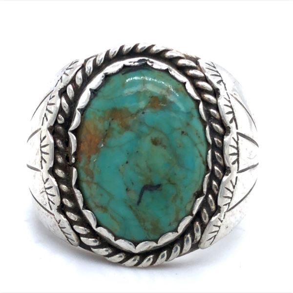 Navajo Shadow Box Royston Turquoise Ring