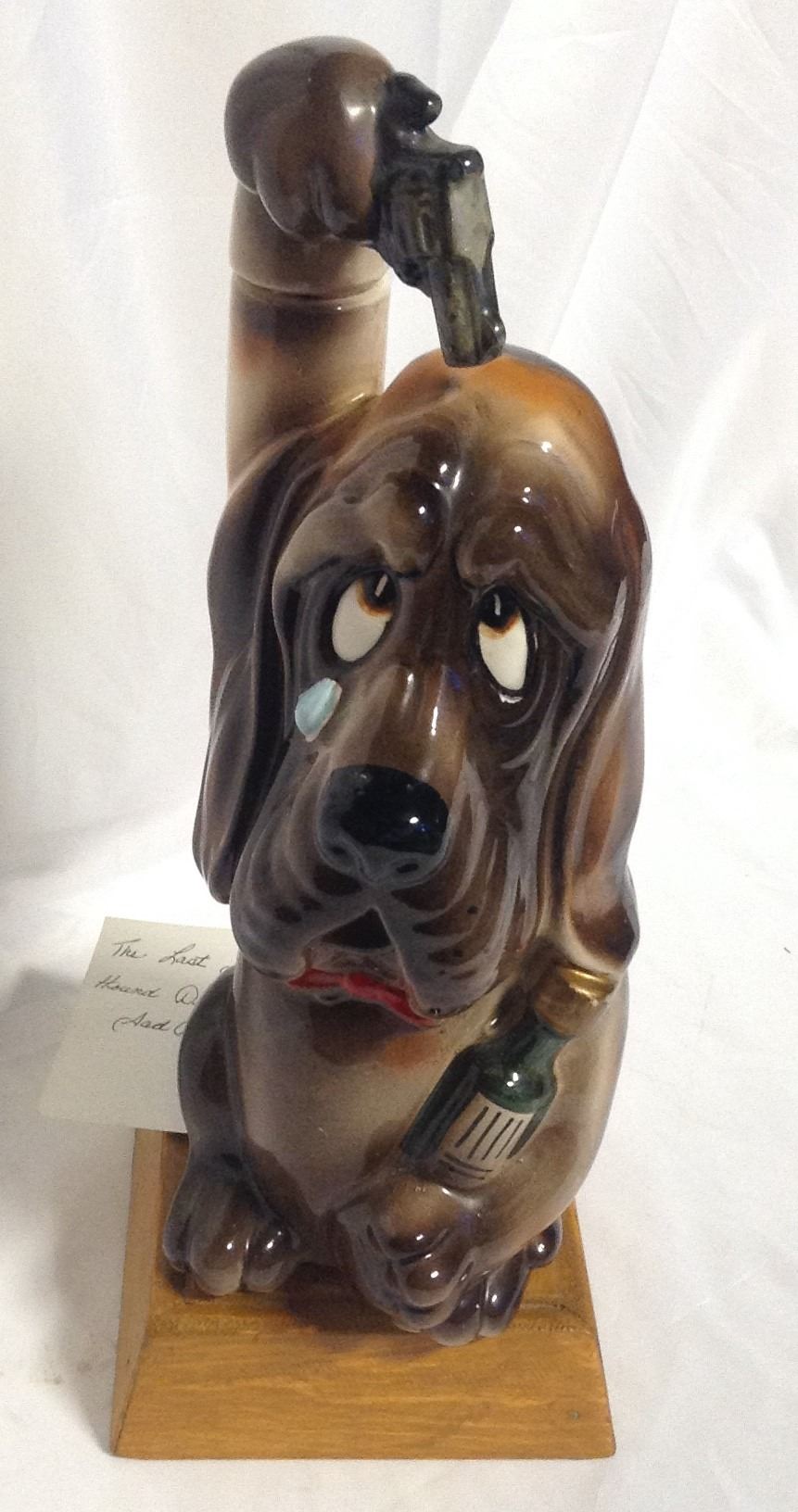 VINTAGE "THE LAST SHOT" HOUND DOG DECANTER MUSIC BOX